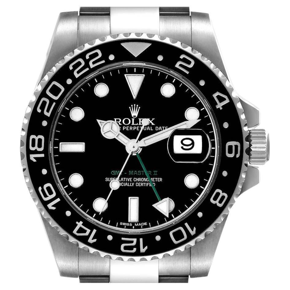 Rolex GMT Master 18K Yellow Gold Black Dial Mens Watch 16718 Box ...