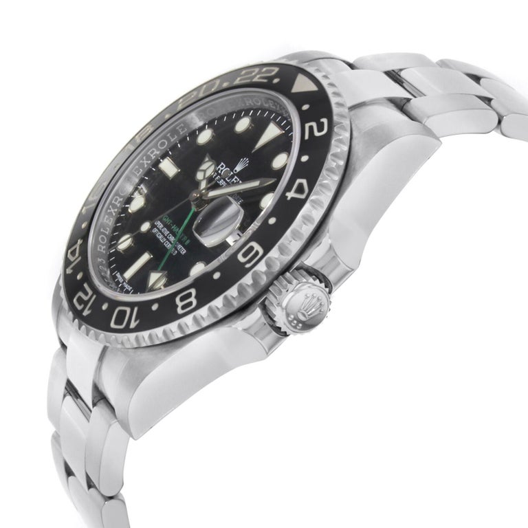 Rolex GMT-Master II Black on Black Green Hand Steel Automatic Men's ...