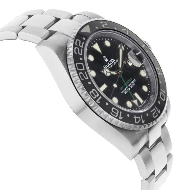 Rolex GMT-Master II Black on Black Green Hand Steel Automatic Men's ...