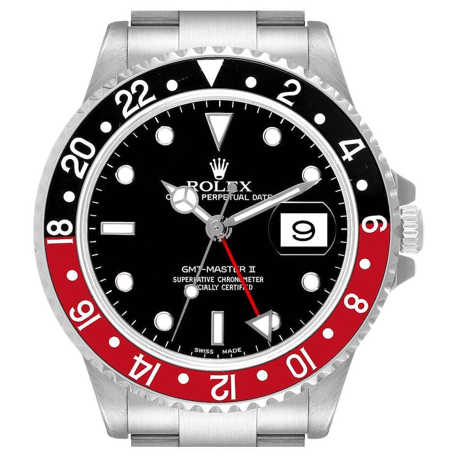 Rolex GMT Master II Black Bezel Red Hand Men’s Watch 16710 Box For Sale ...
