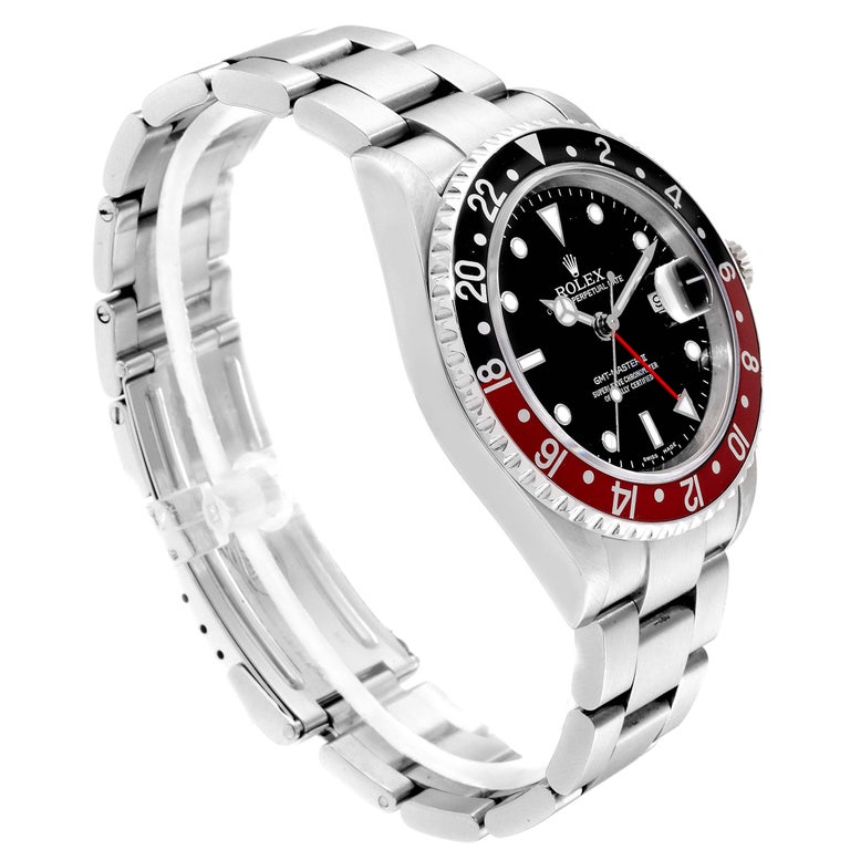 Rolex GMT Master II Black Red Coke Bezel Steel Men's Watch 16710 For ...