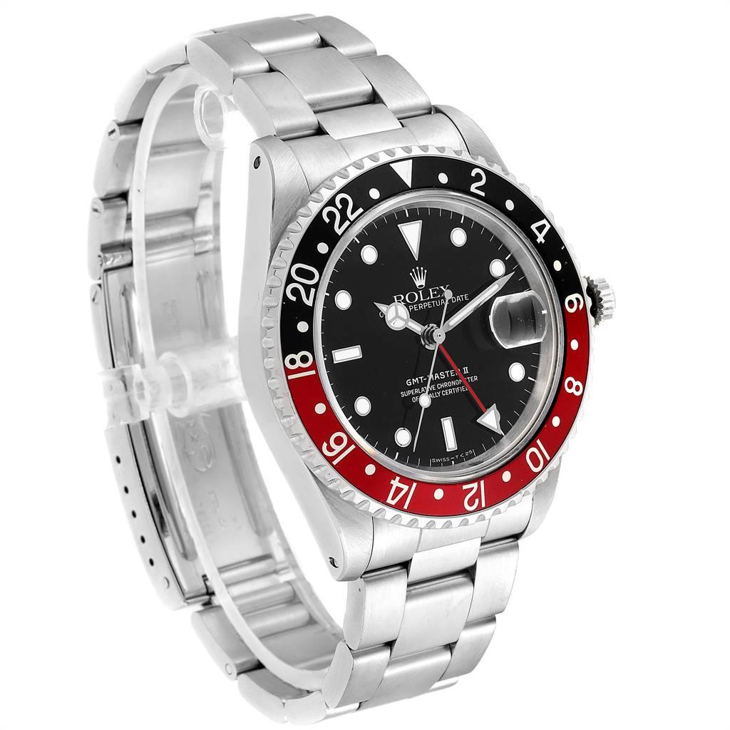 Rolex GMT Master II Black Red Coke Bezel Steel Men's Watch 16710 For ...