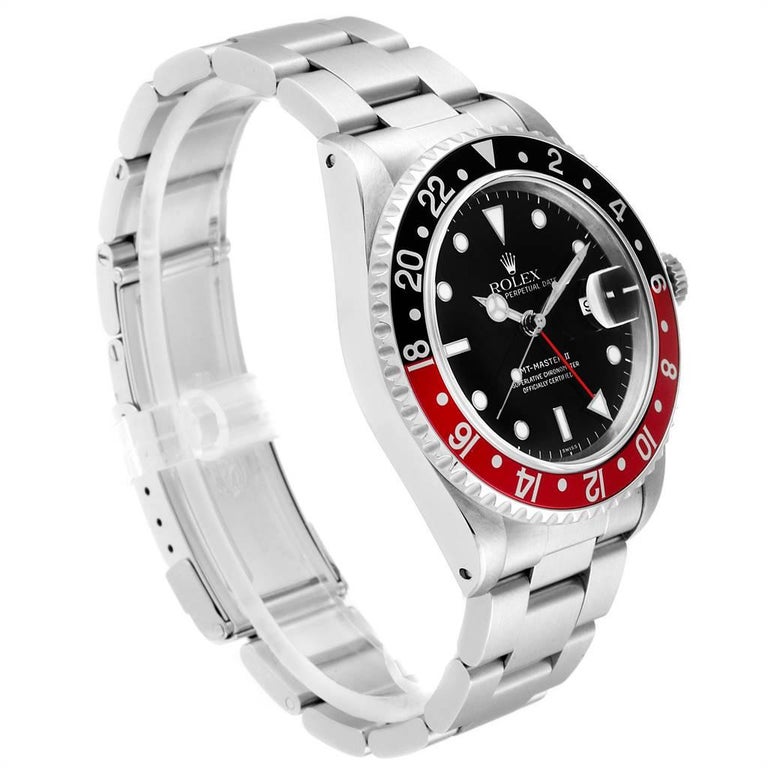 Rolex GMT Master II Black Red Coke Bezel Steel Men's Watch 16710 For ...