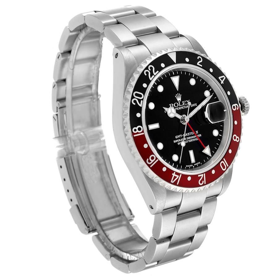 Rolex GMT Master II Black Red Coke Bezel Steel Mens Watch 16710 For ...