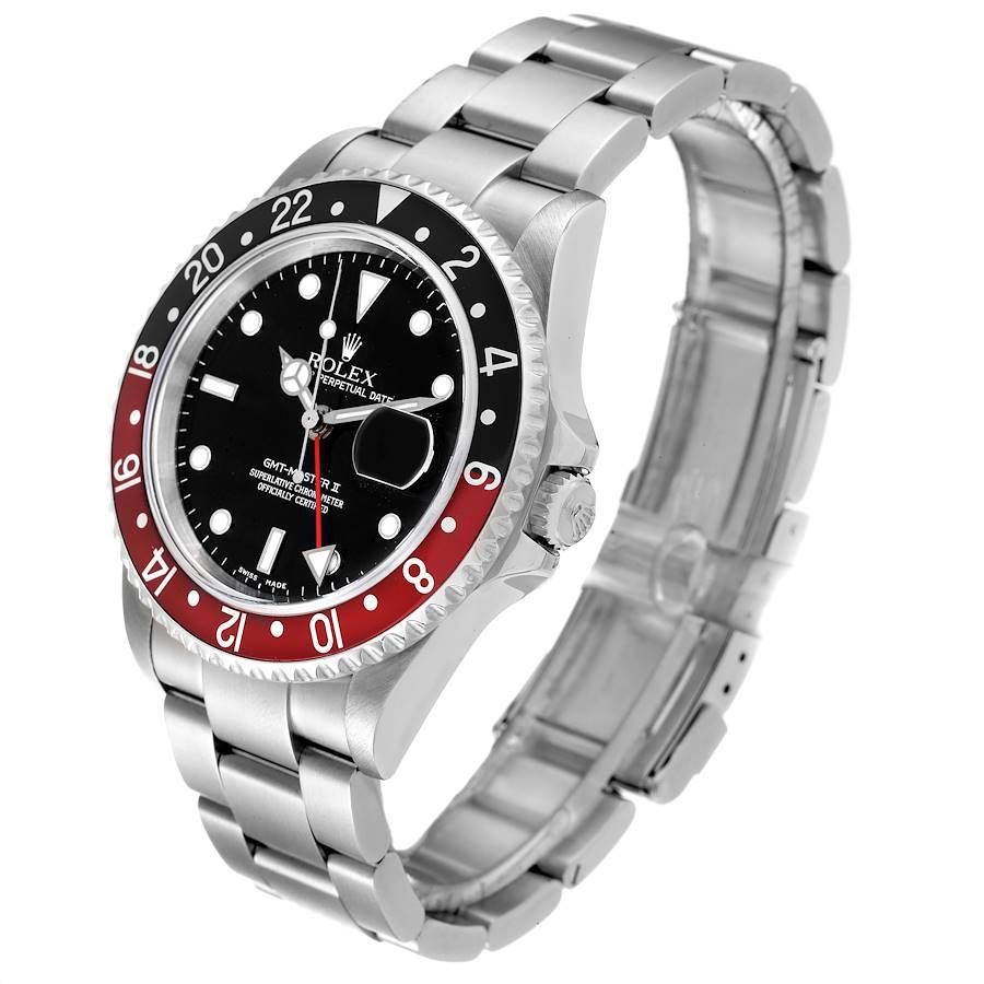 Rolex Gmt Master II Black Red Coke Bezel Steel Mens Watch 16710 For ...