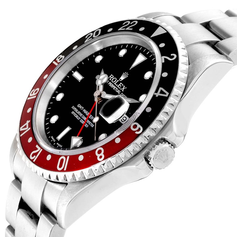 Rolex GMT Master II Black Red Coke Bezel Steel Men's Watch 16710 For ...