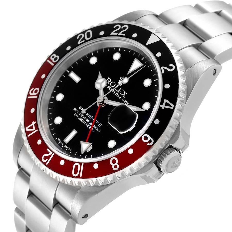 Rolex GMT Master II Black Red Coke Bezel Steel Mens Watch 16710 For ...
