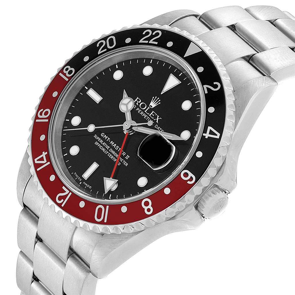 Rolex GMT Master II Black Red Coke Bezel Steel Men's Watch 16710 For ...