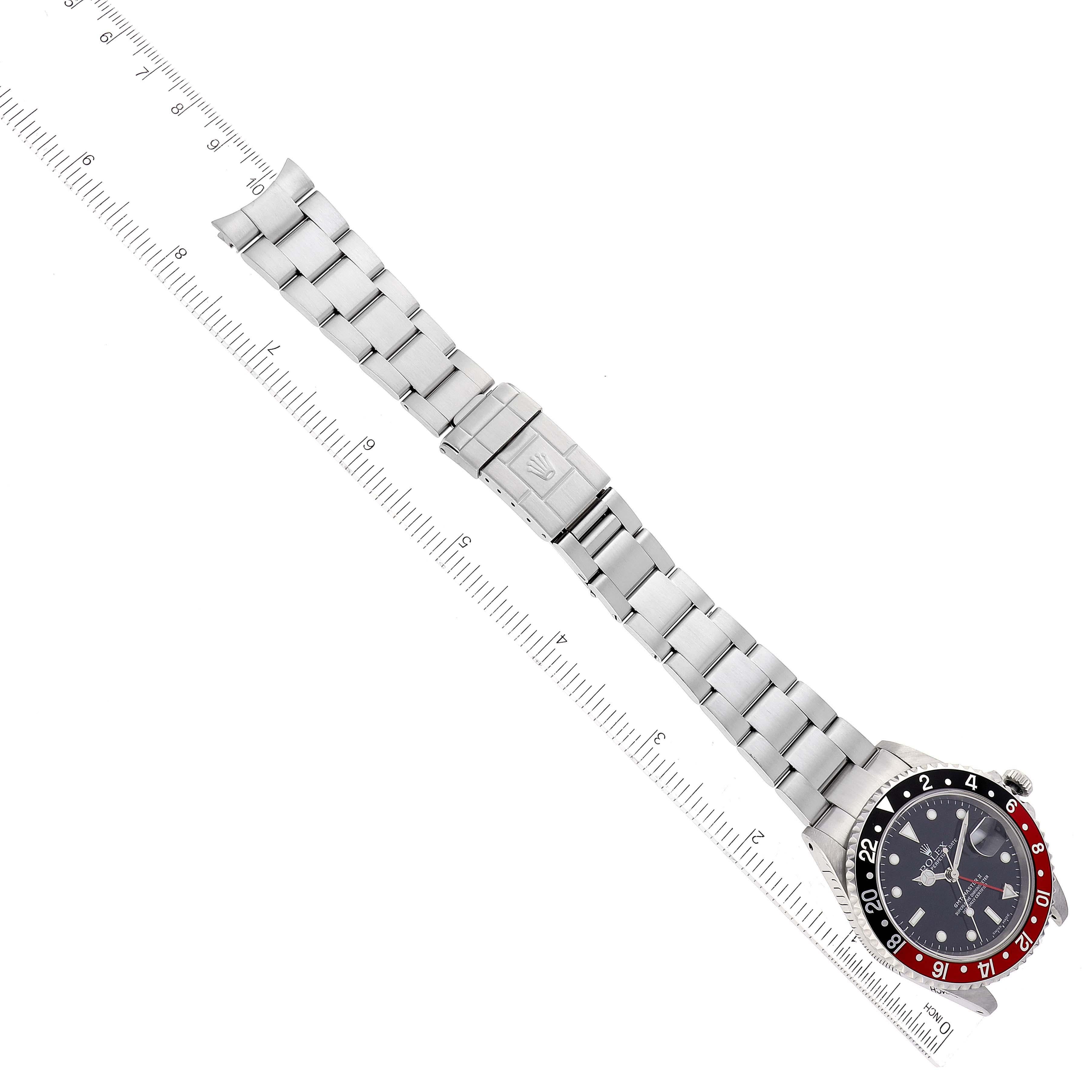 Rolex GMT Master II Black Red Coke Bezel Steel Mens Watch 16710 For ...