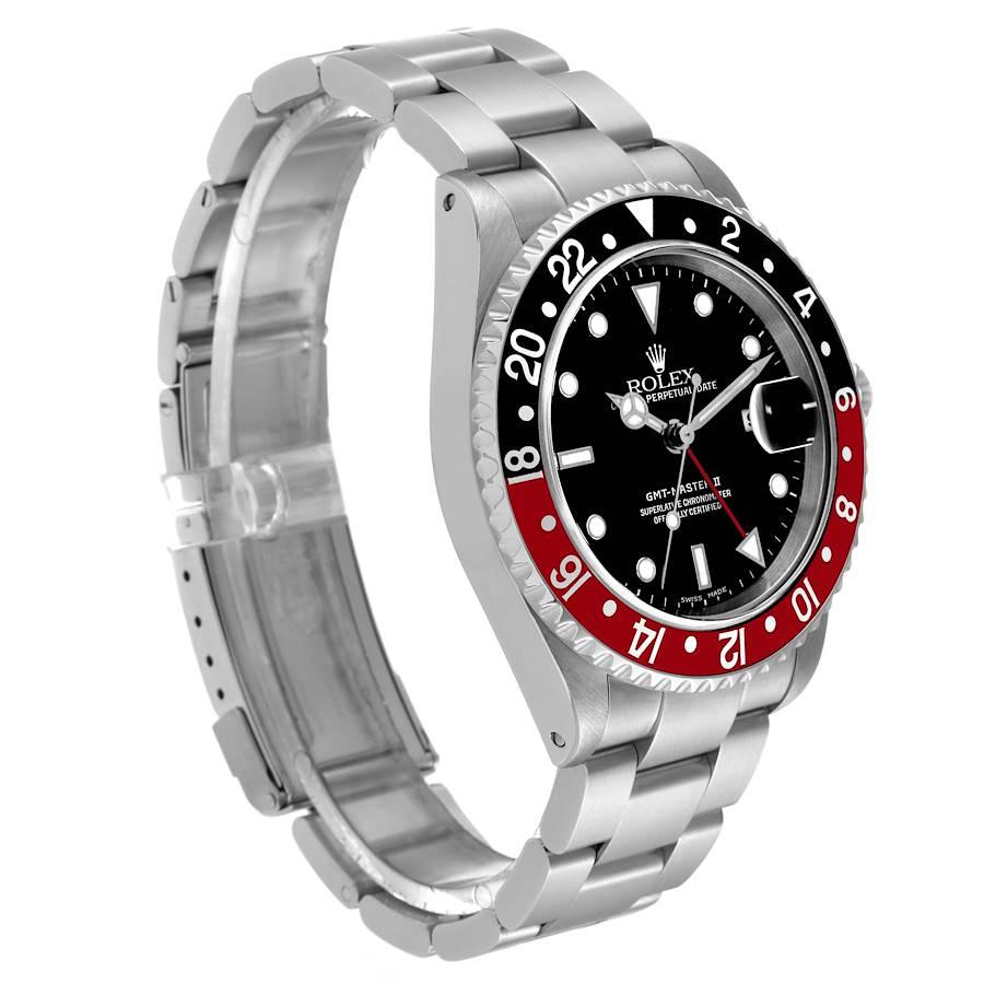 Rolex GMT Master II Black Red Coke Bezel Steel Watch 16710 Box Papers ...