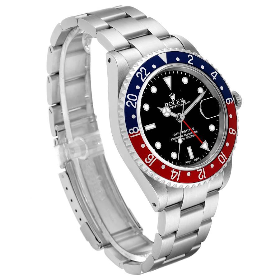 Rolex GMT Master II Blue Red Pepsi Bezel Steel Mens Watch 16710 Box ...
