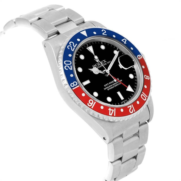 Rolex GMT Master II Blue Red Pepsi Bezel Steel Men's Watch 16710 For ...