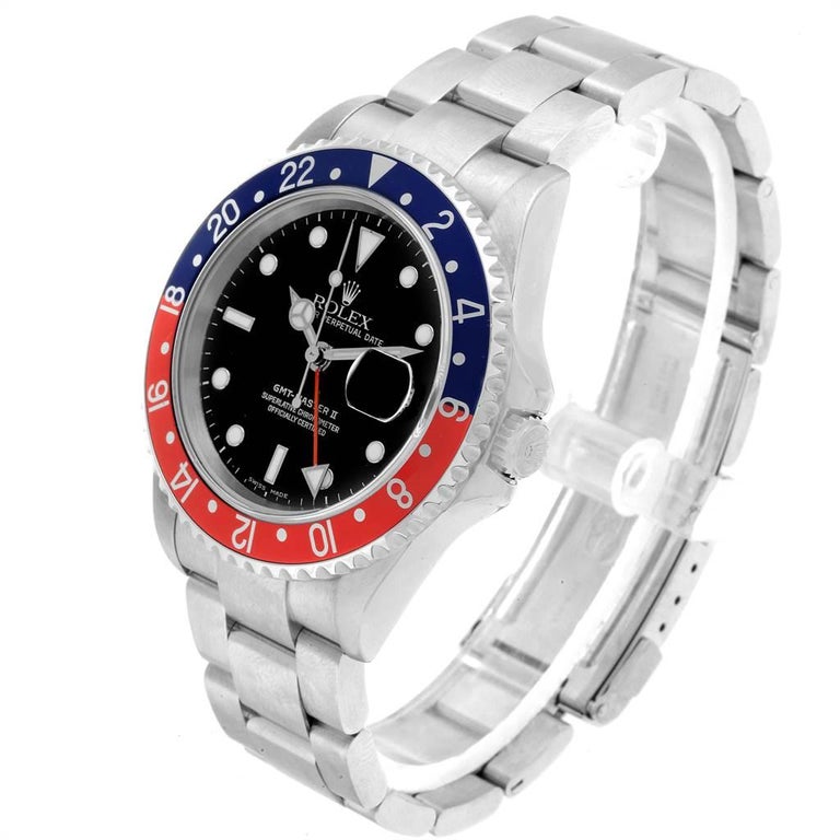 Rolex GMT Master II Blue Red Pepsi Bezel Steel Men's Watch 16710 For ...