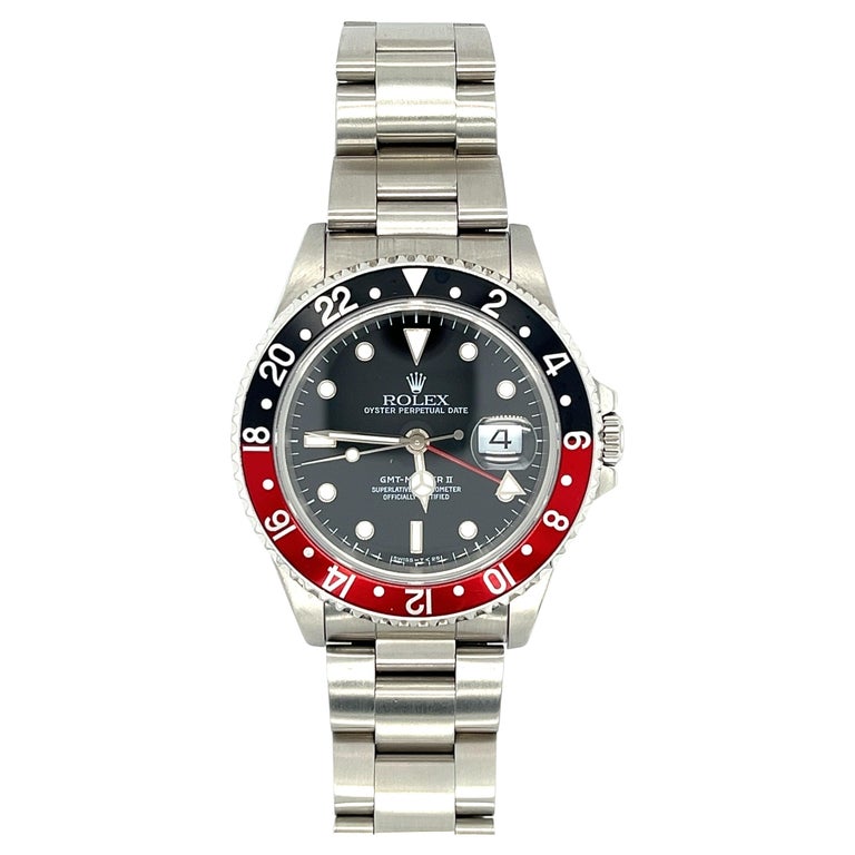 Rolex GMT Master II "COKE" Black and Red Dial Automatic Watch 40mm ...