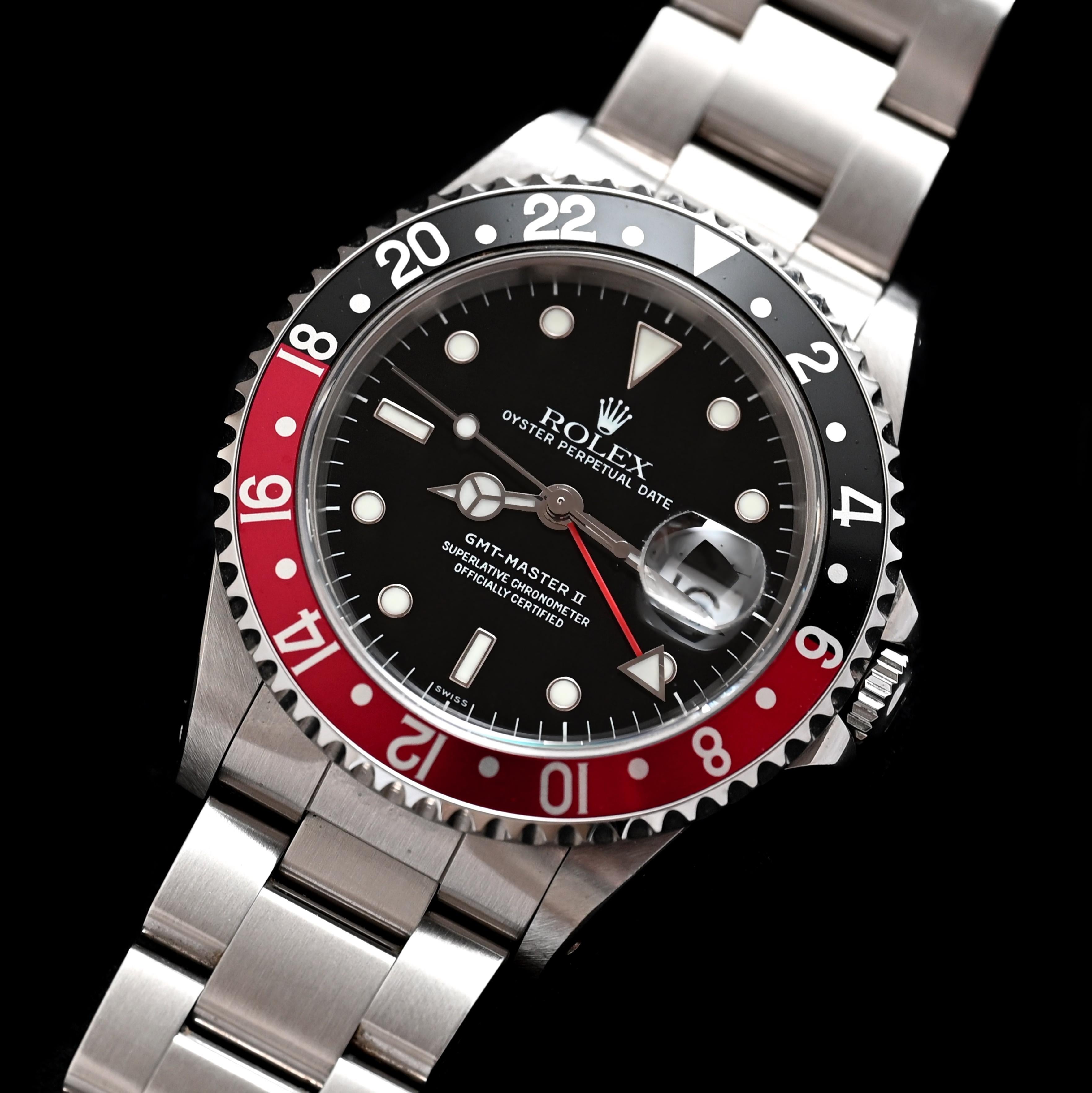 Rolex GMT-Master II Coke Black Swiss Dial 16710 Steel Automatic Watch ...
