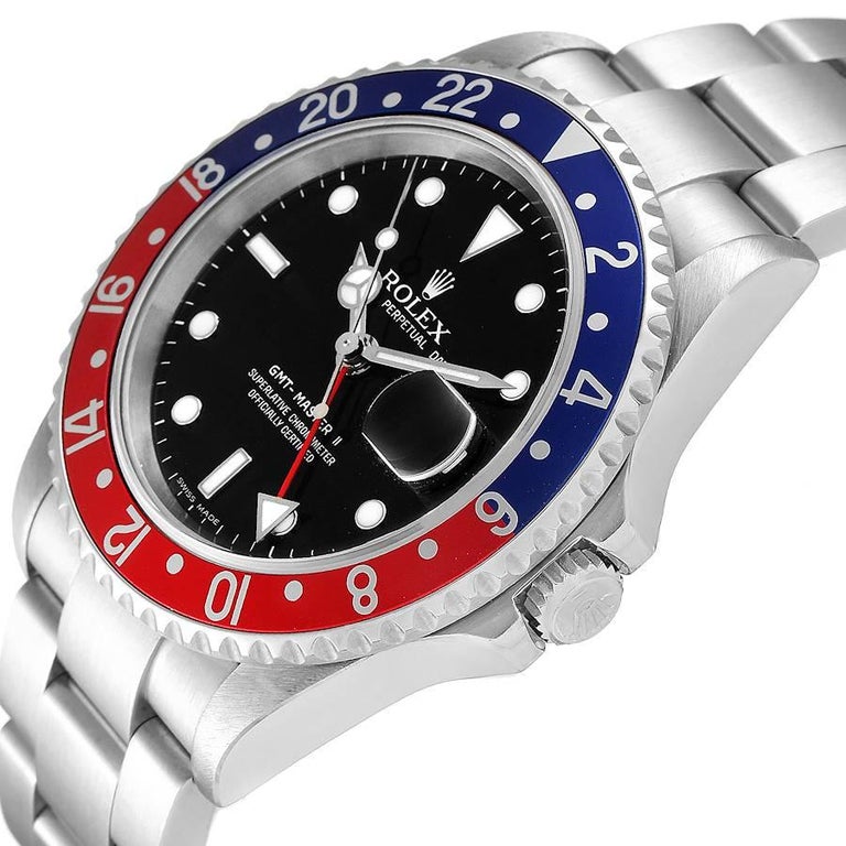 Rolex GMT Master II Error Dial Pepsi Bezel Steel Mens Watch 16710 For ...