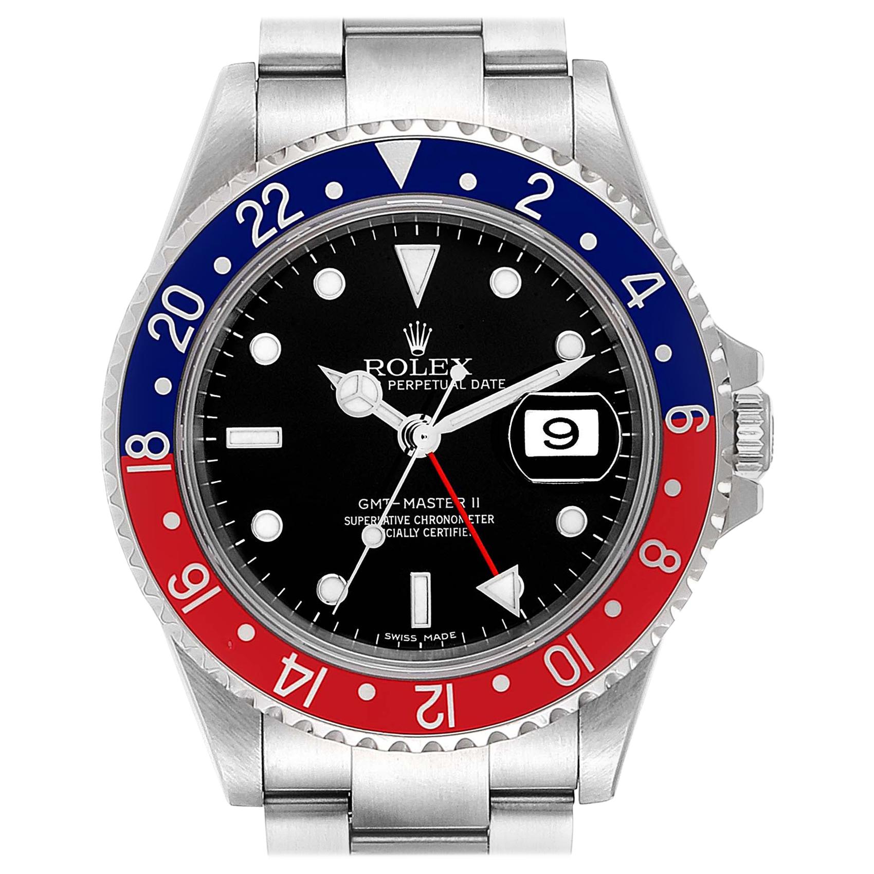 Rolex GMT Master II Error Dial Pepsi Bezel Steel Men's Watch 16710 For ...