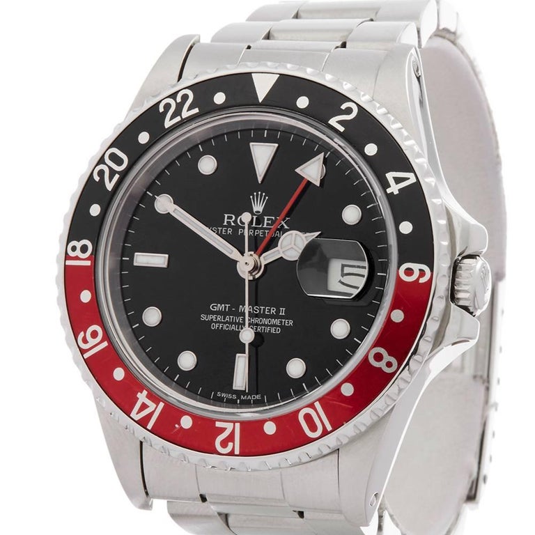 Rolex GMT Master II Fat Lady Coke Stainless Steel Men's 16760 at ...