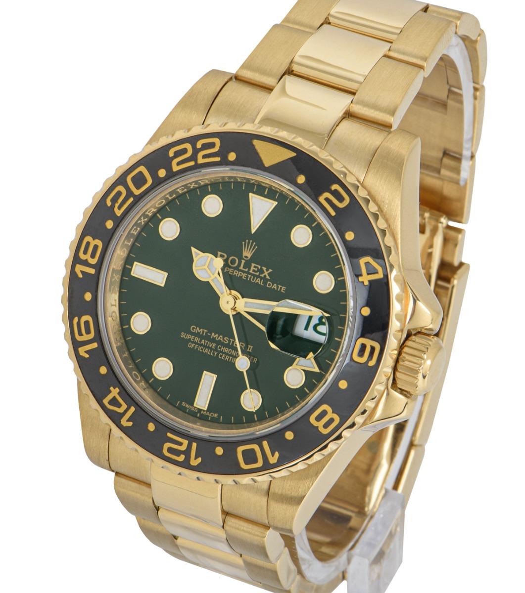 Rolex GMT-Master II Green Dial Watch 116718LN at 1stDibs | gold gmt ...
