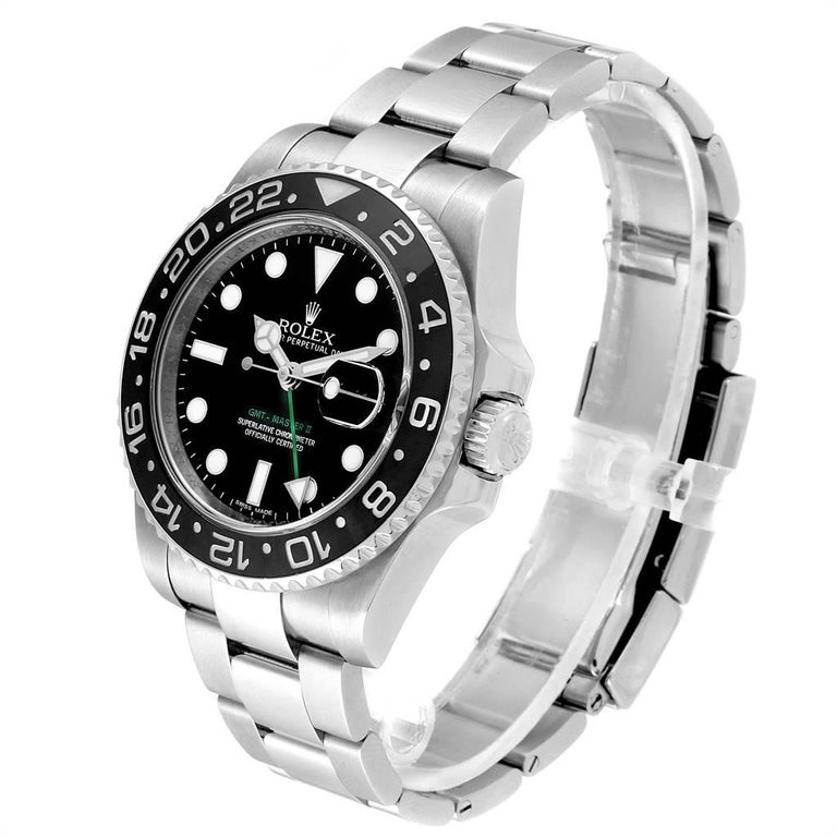 Rolex GMT Master II Green Hand Steel Men's Watch 116710 Box Card For ...
