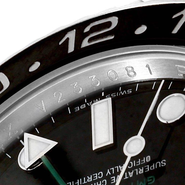 Rolex GMT Master II Green Hand Steel Men's Watch 116710 Box Card at 1stDibs