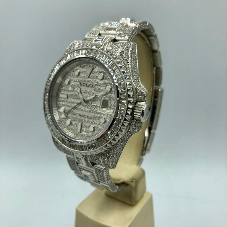 Rolex GMT-Master II "ICE" 116710LN Custom Diamond Pave, Full Set For ...