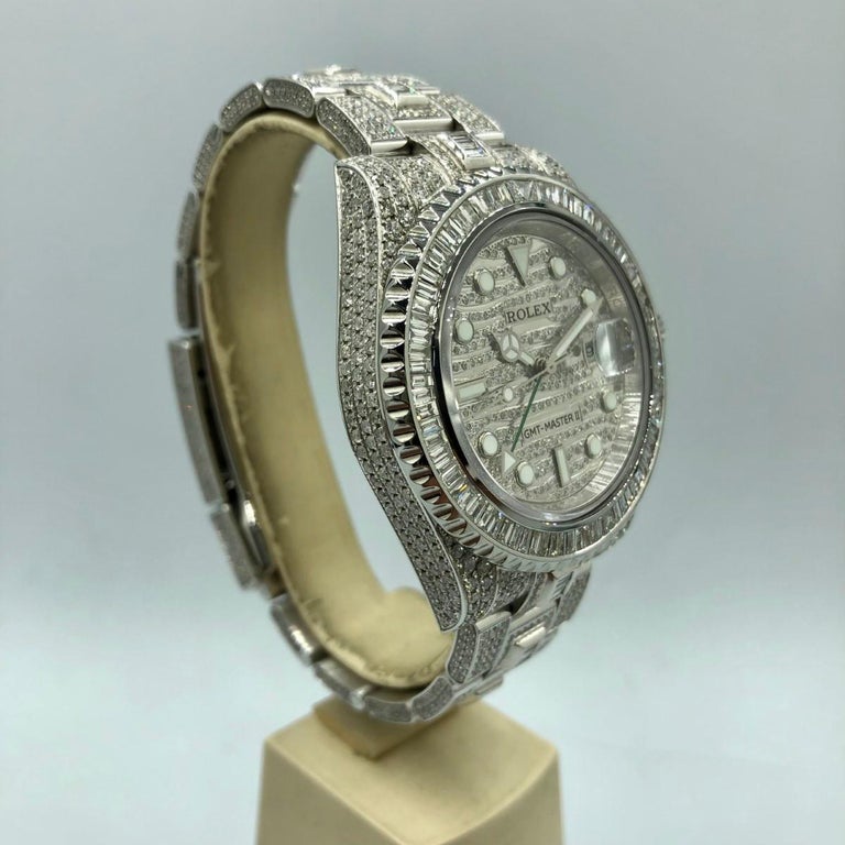 Rolex GMT-Master II "ICE" 116710LN Custom Diamond Pave, Full Set For ...