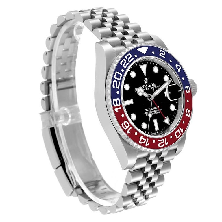 Rolex GMT Master II Pepsi Bezel Jubilee Steel Mens Watch 126710 Unworn ...
