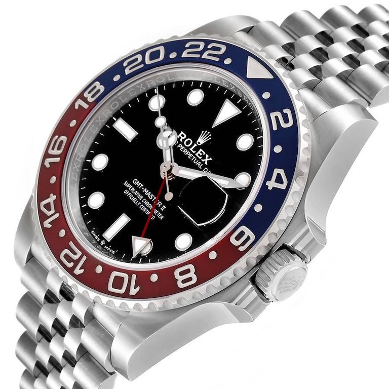 Rolex GMT Master II Pepsi Bezel Jubilee Steel Mens Watch 126710 Unworn ...