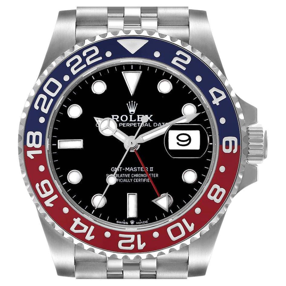 Rolex GMT Master II Pepsi Bezel Jubilee Steel Watch 126710BLRO at 1stDibs