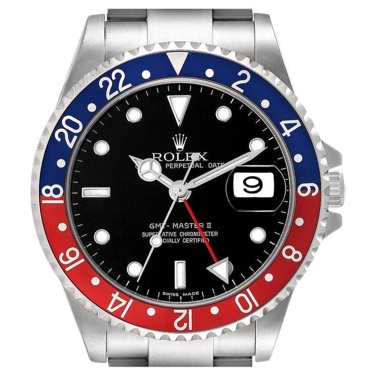 Rolex GMT Master II Pepsi Bezel Steel Mens Watch 16710 Box Card For ...