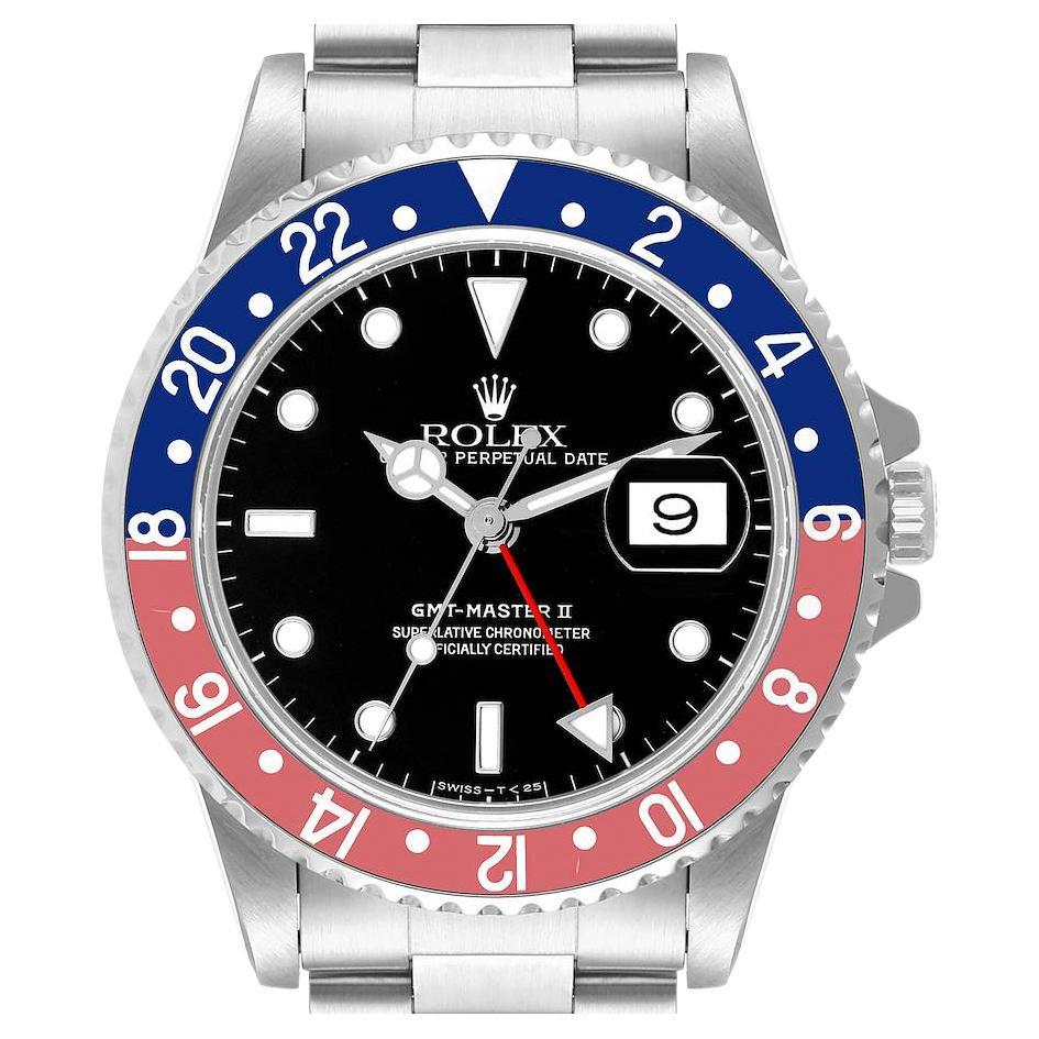 Rolex GMT Master II Pepsi Coke And Black Bezel Men's Watch 16710 For ...