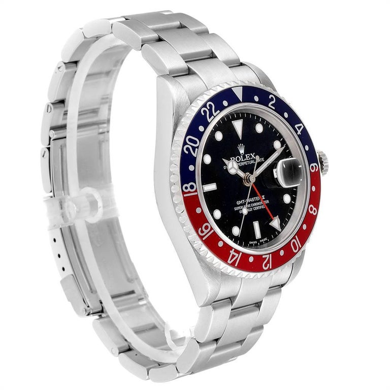 Rolex GMT Master II Pepsi Coke And Black Bezel Men's Watch 16710 For ...