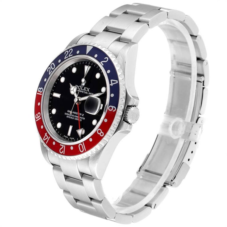 Rolex GMT Master II Pepsi Coke And Black Bezel Men's Watch 16710 For ...