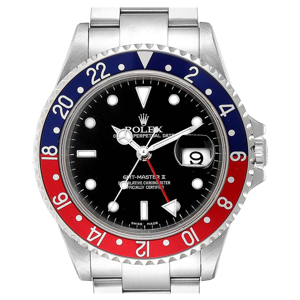 Rolex GMT Master II Pepsi Coke And Black Bezel Men's Watch 16710 For ...