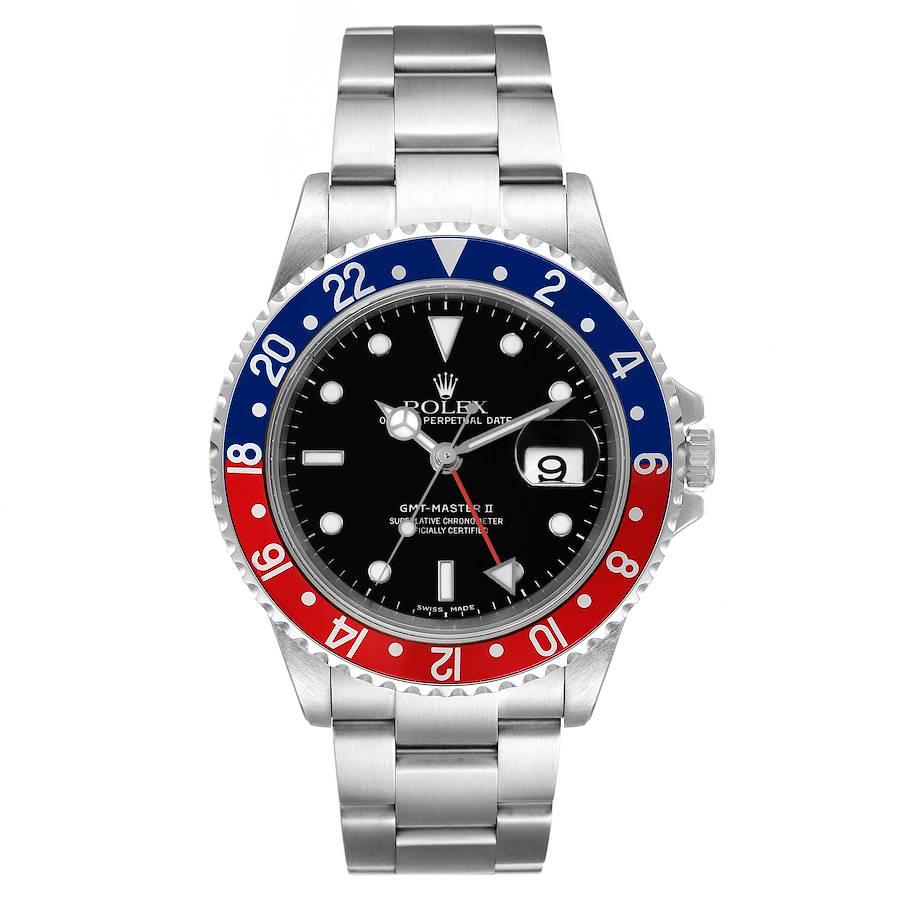 Rolex GMT Master II Pepsi Red and Blue Bezel Steel Mens Watch 16710 For ...