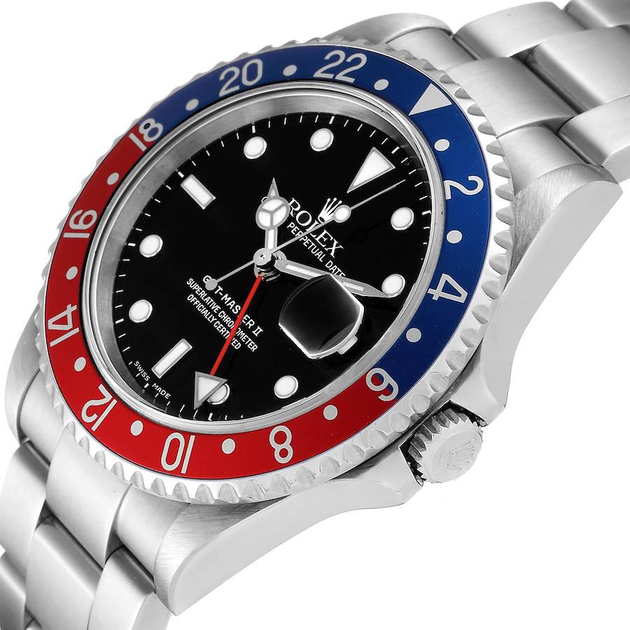 Rolex GMT Master II Pepsi Red and Blue Bezel Steel Mens Watch 16710 For ...