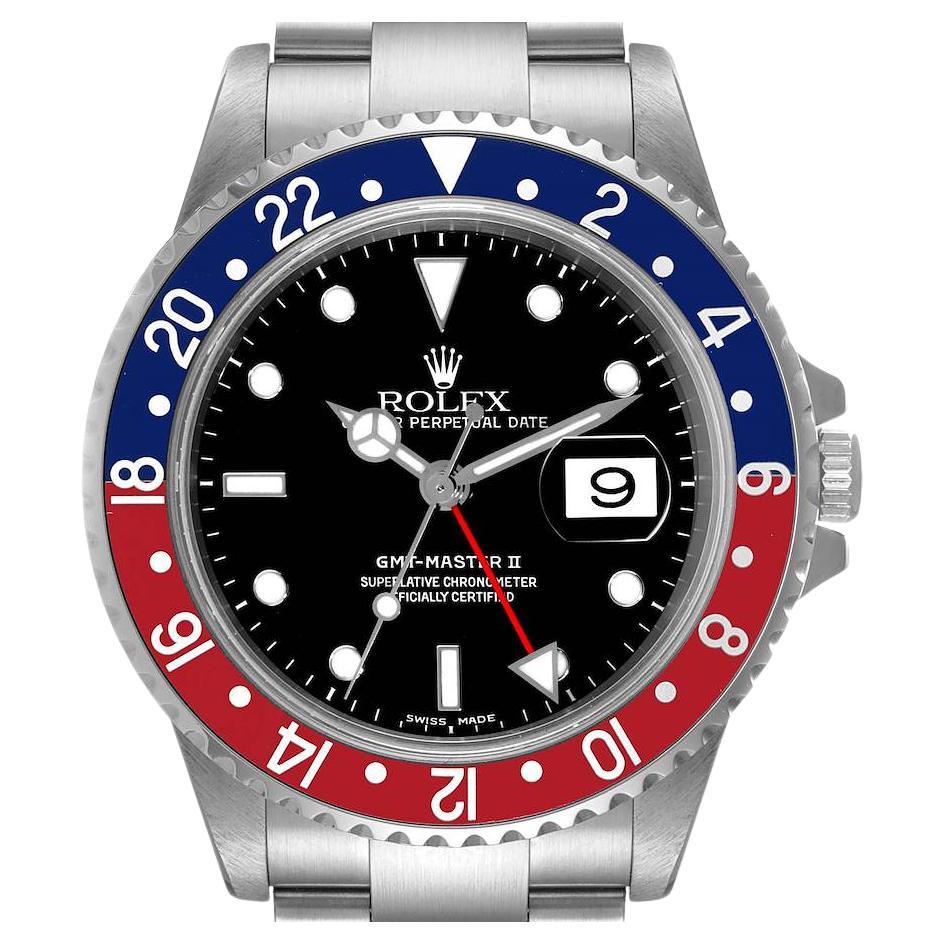 Rolex GMT Master II Black Red Coke Bezel Steel Men's Watch 16710 For ...