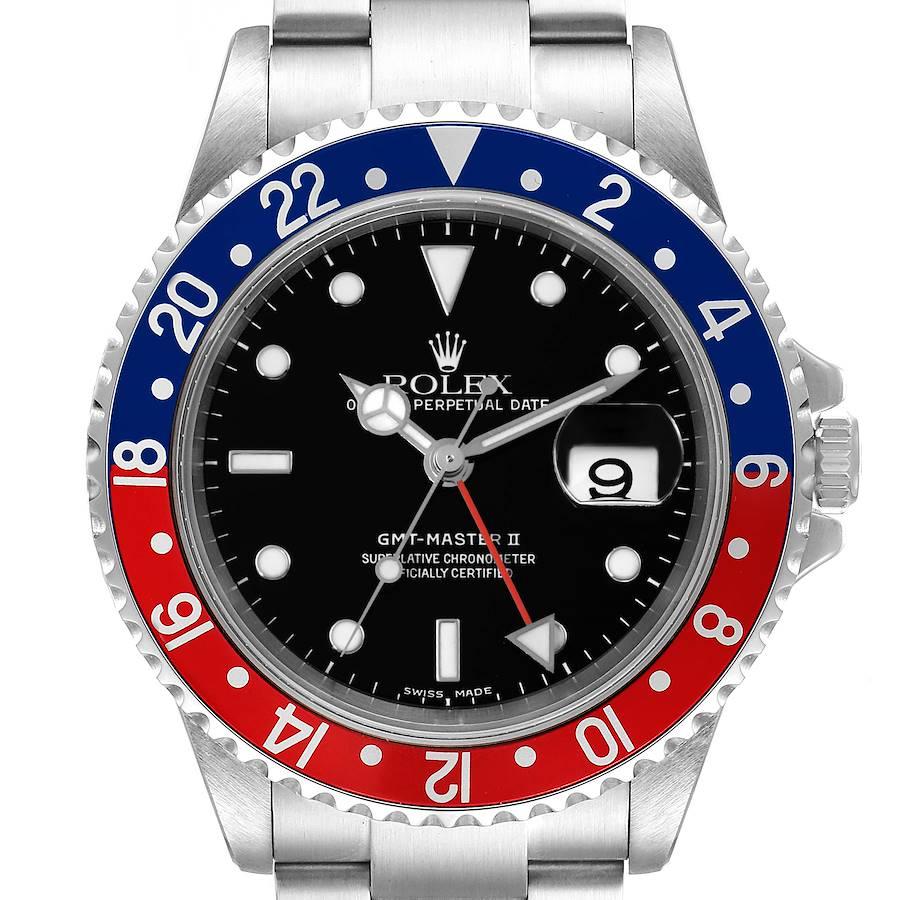 Rolex GMT Master II Pepsi Red and Blue Bezel Steel Mens Watch 16710 For ...