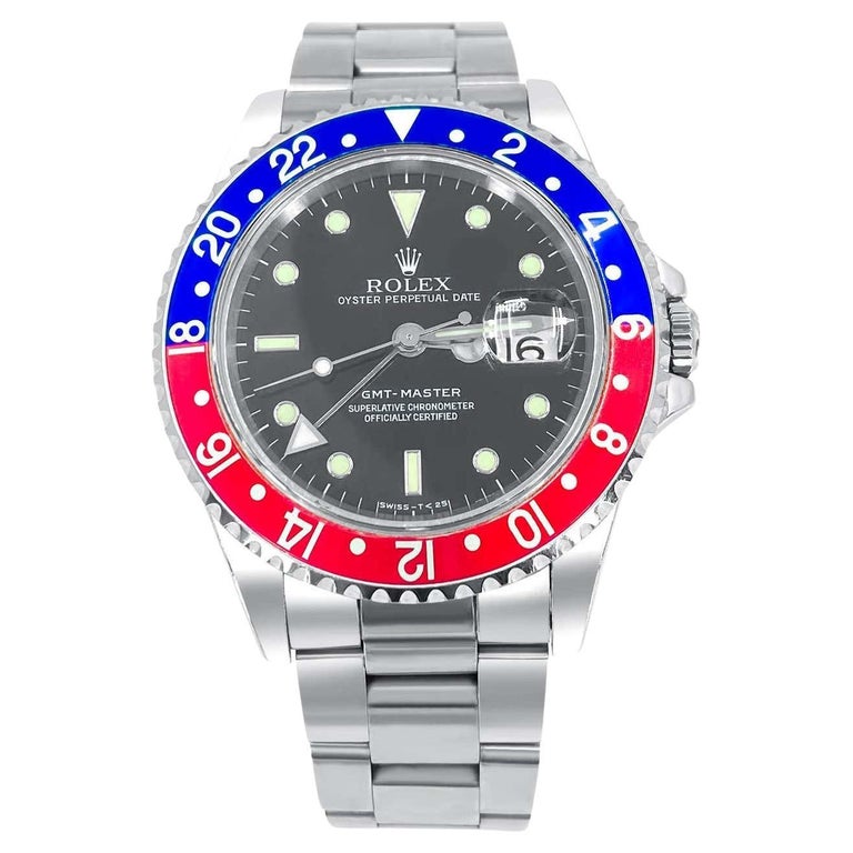 Rolex GMT-Master II Pepsi Red and Blue 40mm 16700 Men's Watch Stainless ...