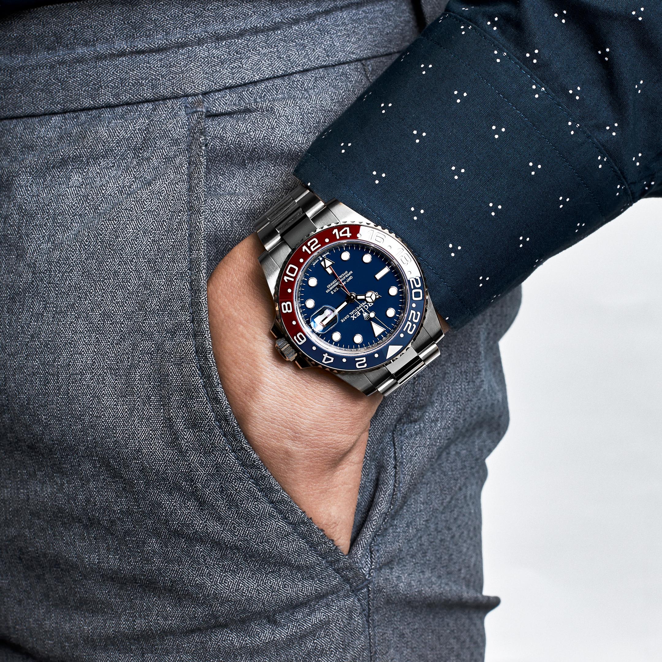 Rolex GMT-Master II Pepsi White Gold Blue Dial 126719BLRO For Sale at ...