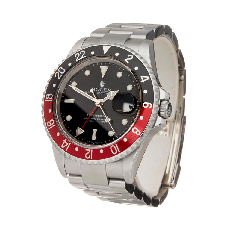 Rolex GMT-Master II Rectangular Dial Stainless Steel 16710 Wristwatch ...