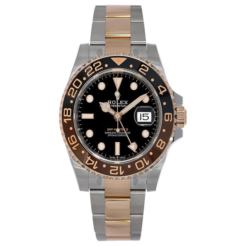 Rolex GMT Master II Root Beer Stainless Steel and Rose Gold Watch ...