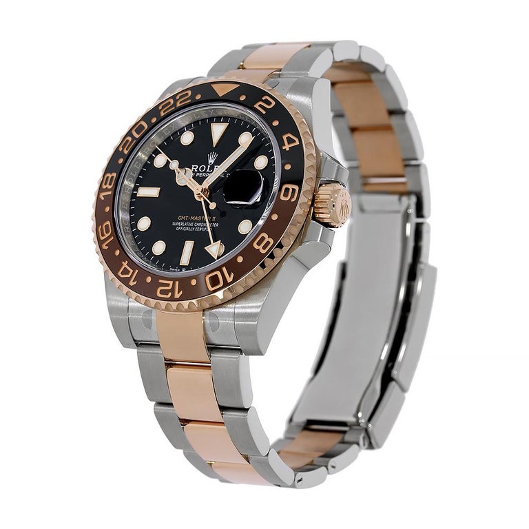 Rolex GMT Master II Root Beer Stainless Steel and Rose Gold Watch ...