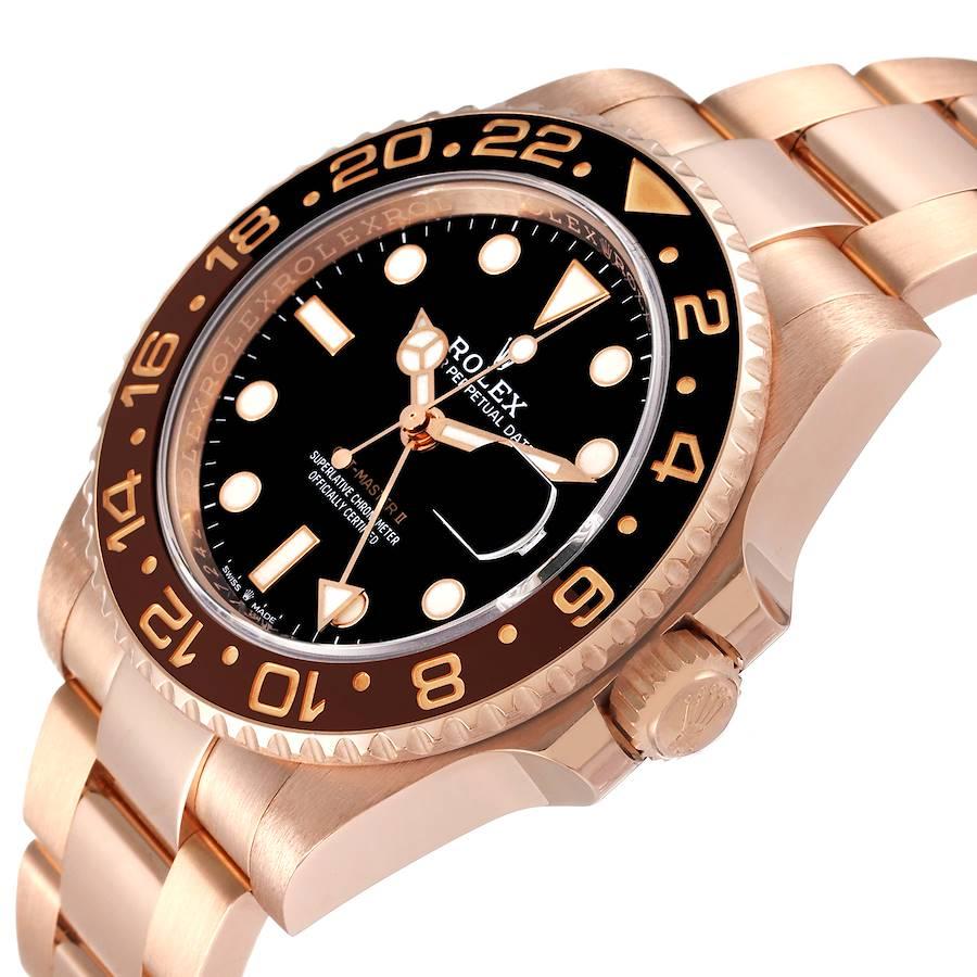 Rolex GMT Master II Rose Gold Mens Watch 126715 Box Card For Sale at ...