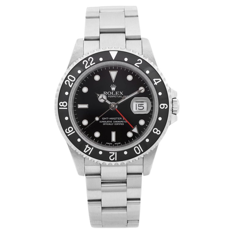 Rolex GMT-Master II Stainless Steel Black Dial Automatic Mens Watch ...