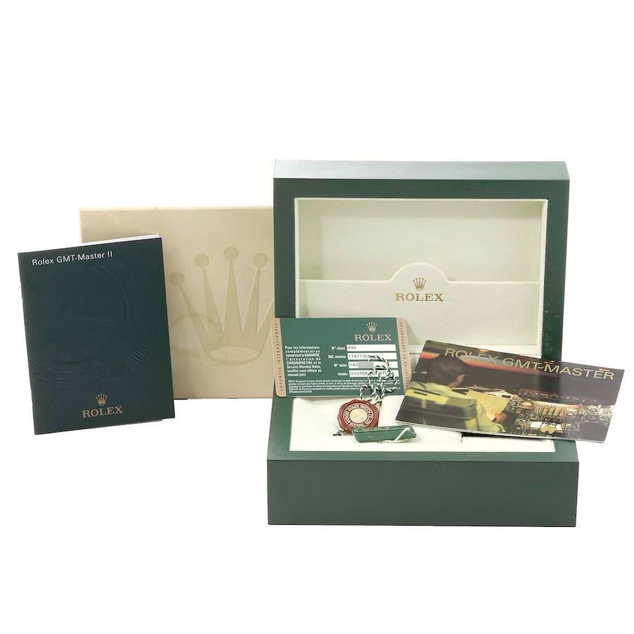 Rolex GMT Master II Steel Yellow Gold Black Dial Mens Watch 116713 Box ...