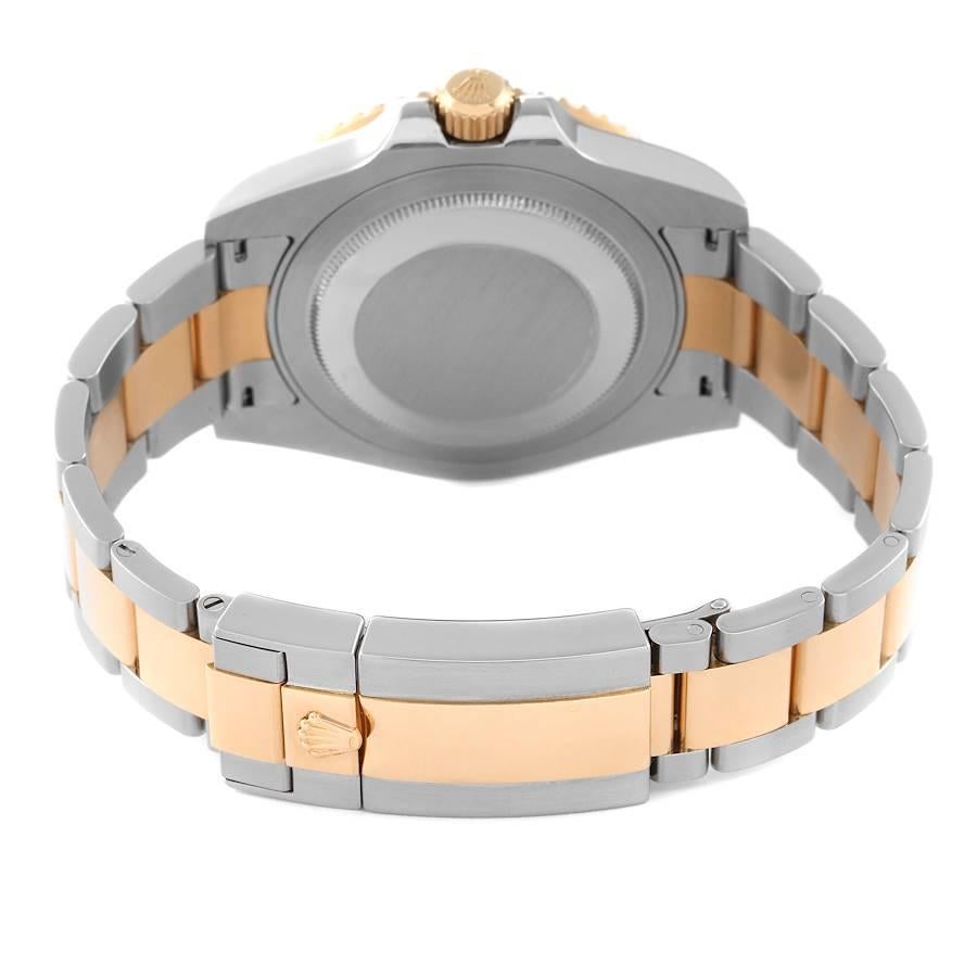 Rolex GMT Master II Steel Yellow Gold Black Dial Mens Watch 116713 Box ...