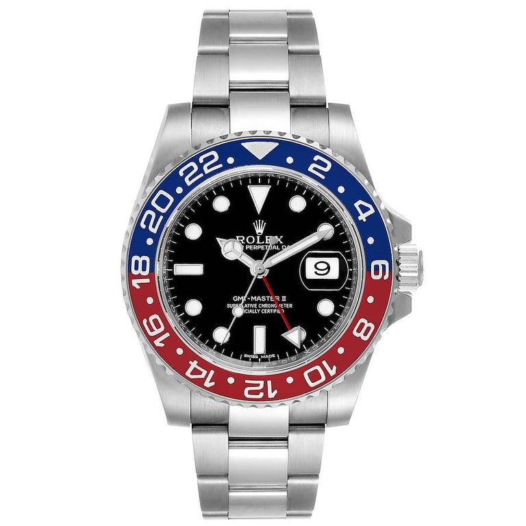 Rolex GMT Master II White Gold Pepsi Bezel Mens Watch 116719 For Sale ...