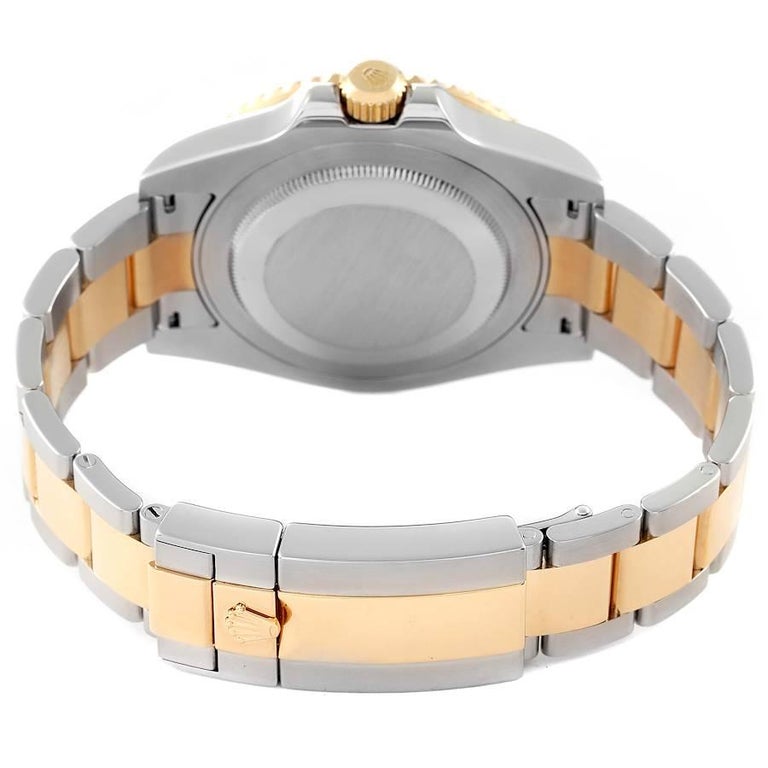 Rolex GMT Master II Yellow Gold Steel Black Dial Mens Watch 116713 Box ...